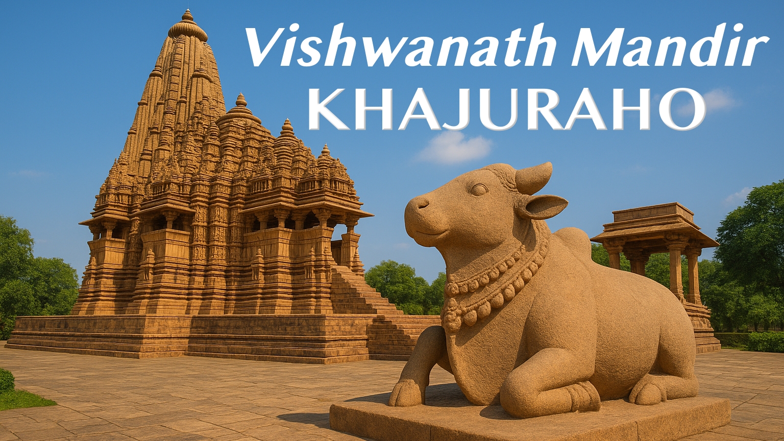 Vishwanath Temple Khajuraho – A Walkthrough of History, Nandi Idol ...